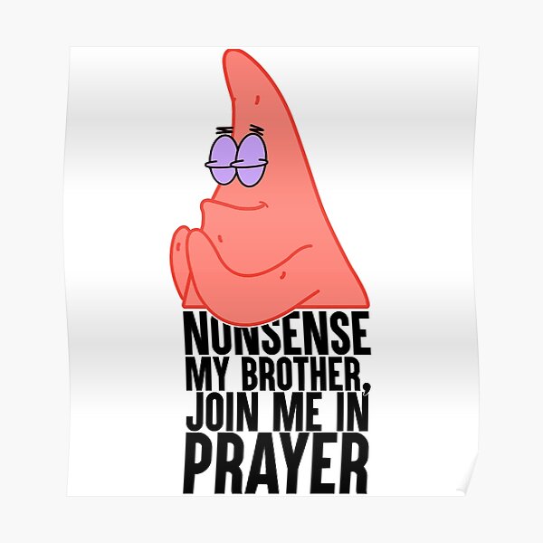 Póster «Patrick Star rezando Únete a mí en oración Bob Esponja Amarillo ...