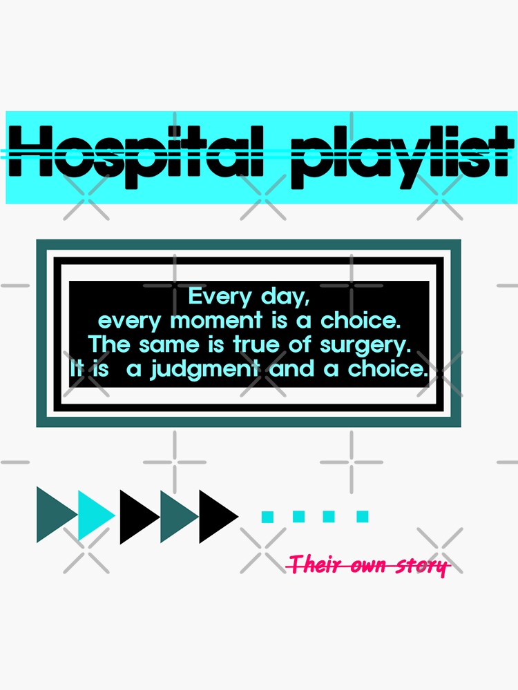 "hospital playlist " Sticker for Sale by spaceboomstore | Redbubble