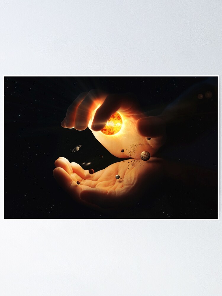"Holding the solar system in your hands" Poster by bmhippy | Redbubble
