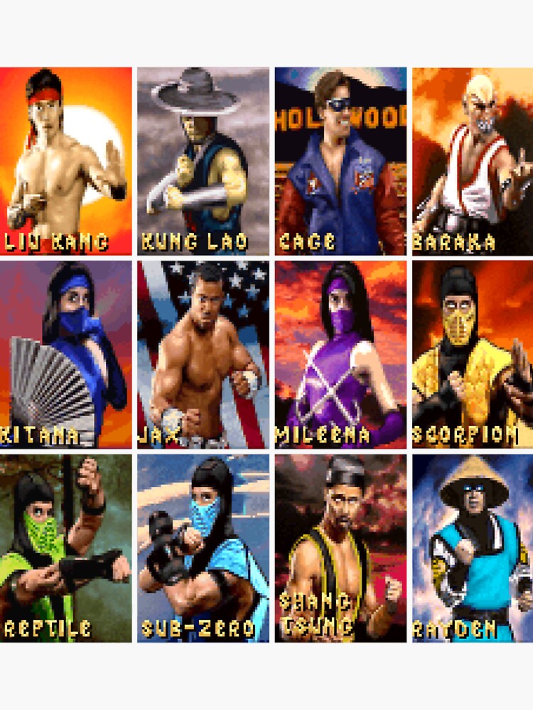 "Mortal Kombat 2 SNES Character Portraits" Sticker for Sale by ...