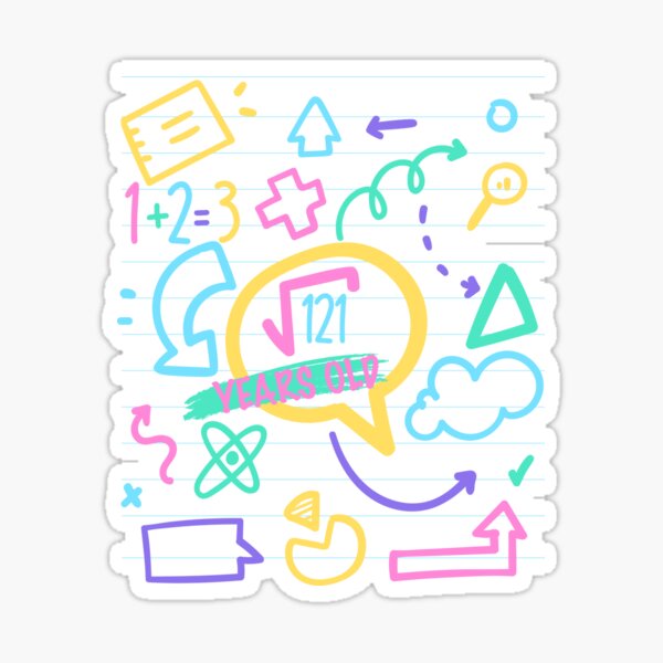 "Square Root of 121: 11th Birthday 11 Years Old Teen Boy Girl " Sticker ...