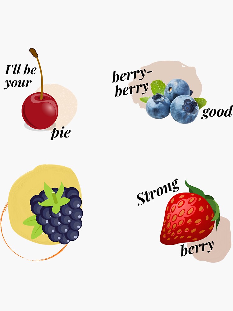 "'Berries' fruits sticker pack" Sticker for Sale by blumun | Redbubble