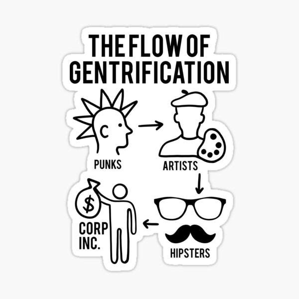 "Gentrification Flow - Leftist Anti Gentrify" Sticker for Sale by ...