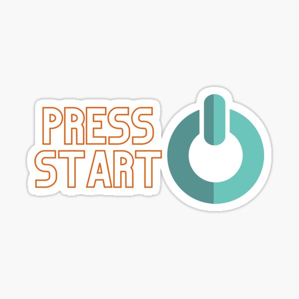 "press button start" Sticker for Sale by MohaMahran | Redbubble