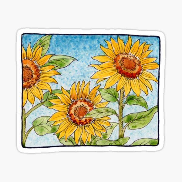 "Sunflowers" Sticker for Sale by PDWendy | Redbubble