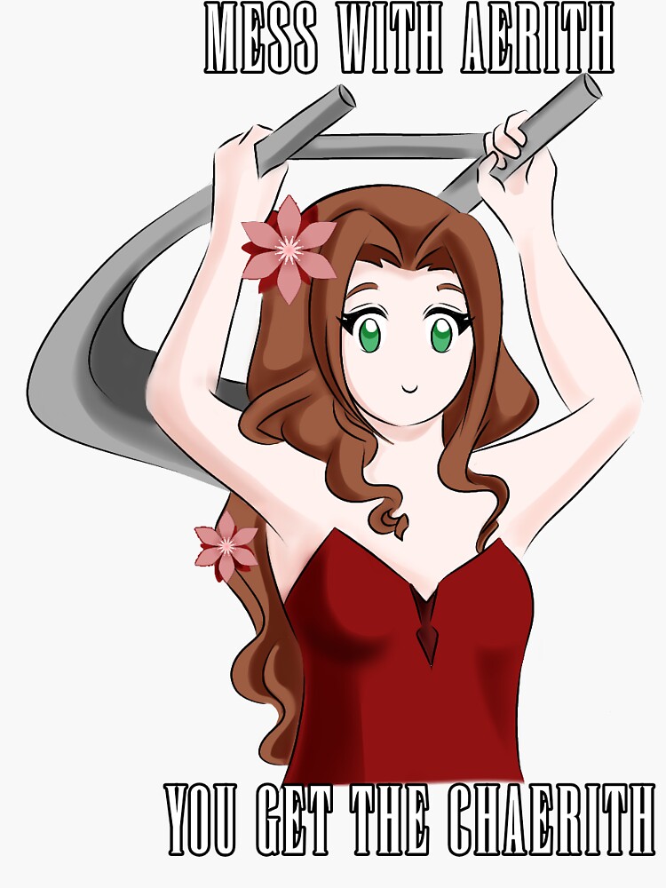 "Final Fantasy VII: Aerith Chair" Sticker for Sale by 3Geeks1House ...