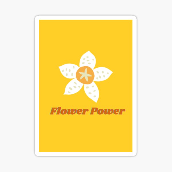"Cute White Flower Power" Sticker for Sale by TheSlothThinker | Redbubble