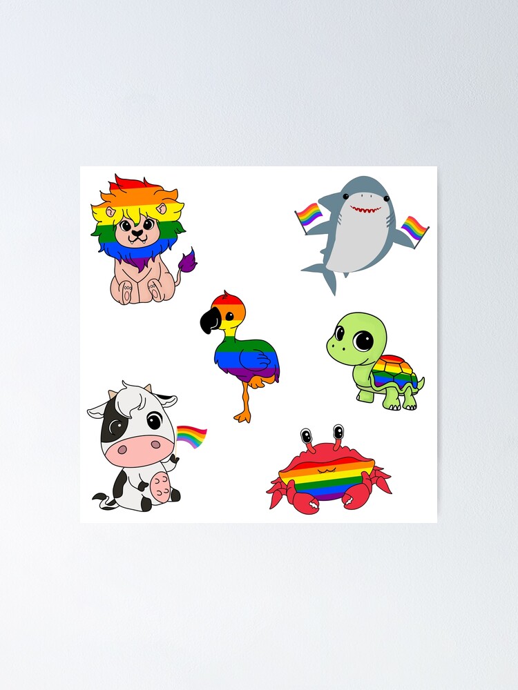 "Rainbow Animal Collection" Poster for Sale by Wenby-Weaselbee | Redbubble