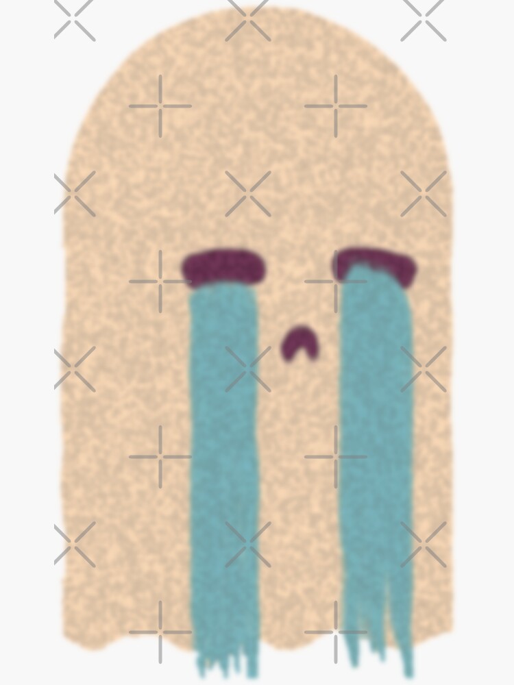 "Sad crying ghost - fuzzy effect" Sticker by FaneelaBi | Redbubble
