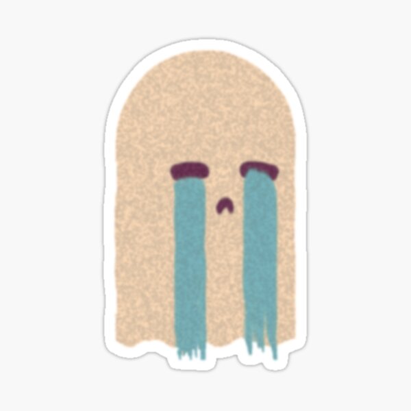 "Sad crying ghost - fuzzy effect" Sticker by FaneelaBi | Redbubble