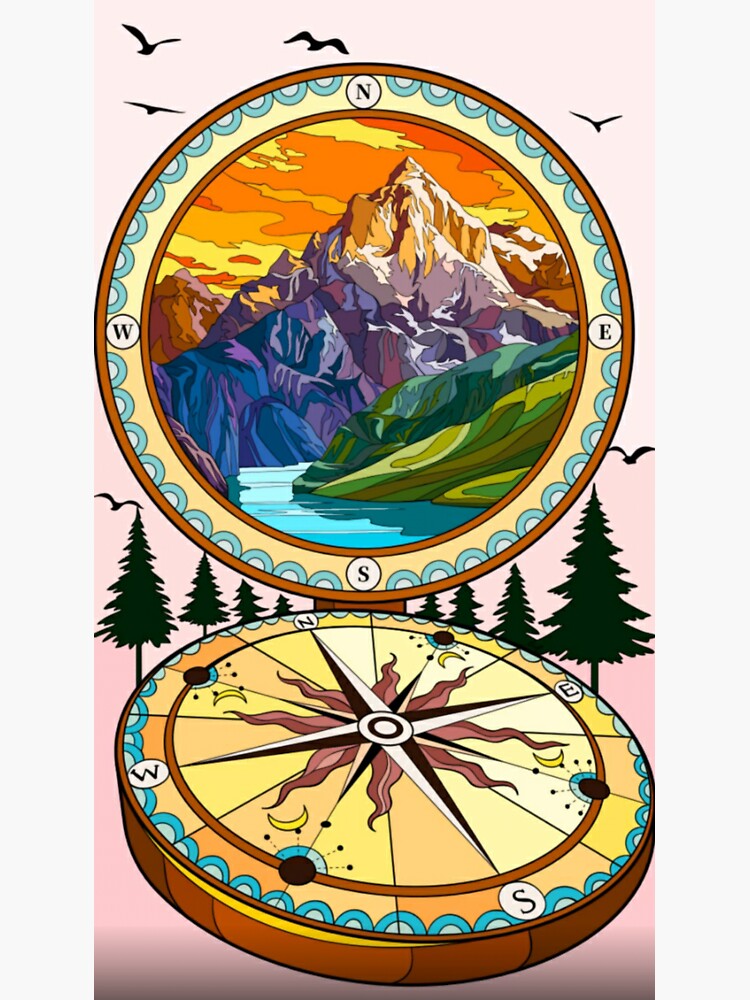 "Magic compass " Sticker for Sale by Evebhasha75 | Redbubble