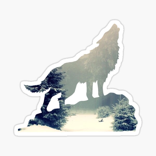 "Wolf in the Forest" Sticker for Sale by rhaeyndaze | Redbubble