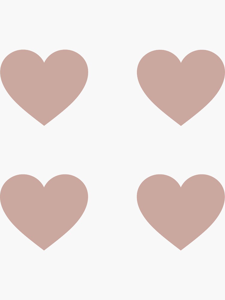 "4 aesthetic tan colored hearts pack" Sticker for Sale by sonia10 ...