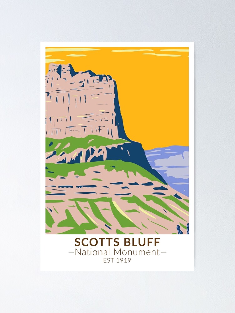 "Scotts Bluff National Monument Nebraska Vintage" Poster von ...