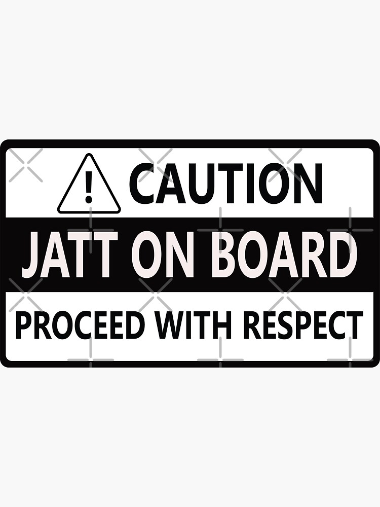 "Jatt on Board" Sticker for Sale by guri386 | Redbubble