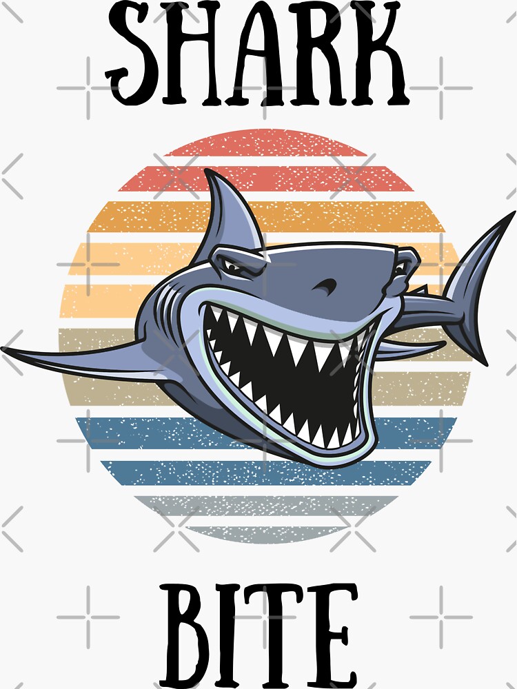 "Shark Bite, Great White Shark vintage" Sticker for Sale by ...