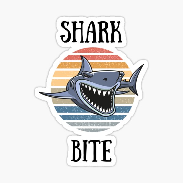 "Shark Bite, Great White Shark vintage" Sticker for Sale by ...