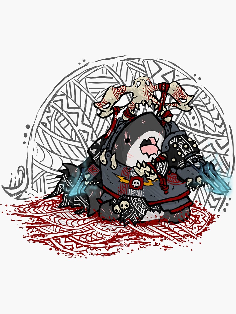 "Chibi Carcharodons Tyberos the Red Wake" Sticker for Sale by ...