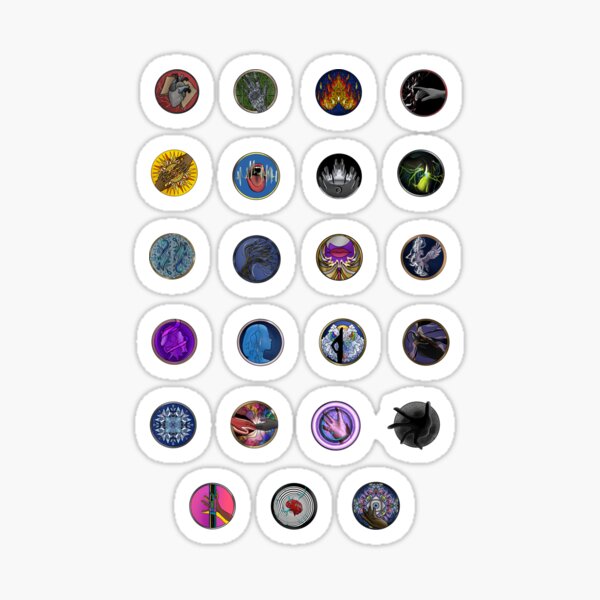"Kotlc Ability Pins (All) " Sticker for Sale by nlmarte | Redbubble