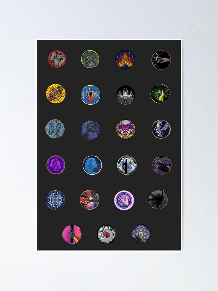 "Kotlc Ability Pins (All) " Poster for Sale by nlmarte | Redbubble
