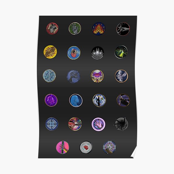 "Kotlc Ability Pins (All) " Poster by nlmarte | Redbubble