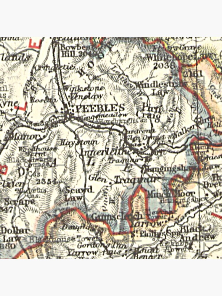 "INNERLEITHEN & surrounding area map 1899" Sticker by yourscotland ...