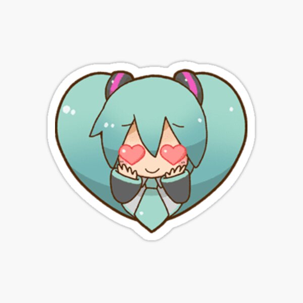 "Hatsune Miku Sticker 1" Sticker for Sale by ribbonkitten | Redbubble