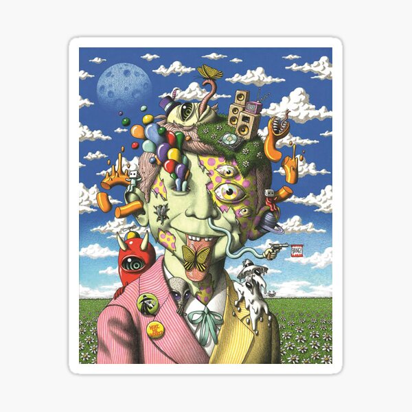 Pegatina «Alien plano de Trippy Valley» de maryfoxwels | Redbubble