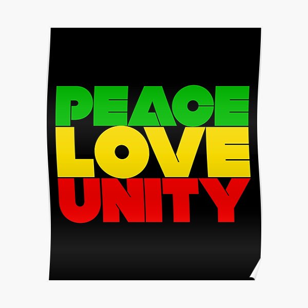 "Peace Love Unity - Rasta Nation Haile Selassie Ethiopian flag" Poster ...