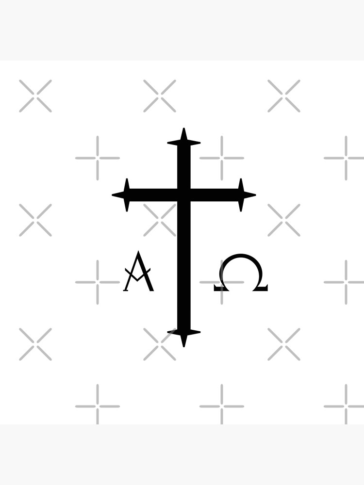 "Vector Catholic Cross Jesus is Alpha and Ômega." Poster for Sale by ...