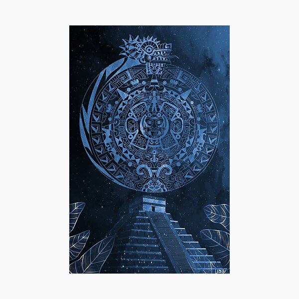 "quetzalcoatl in aztec calendar pyramid pattern ecopop" Photographic ...