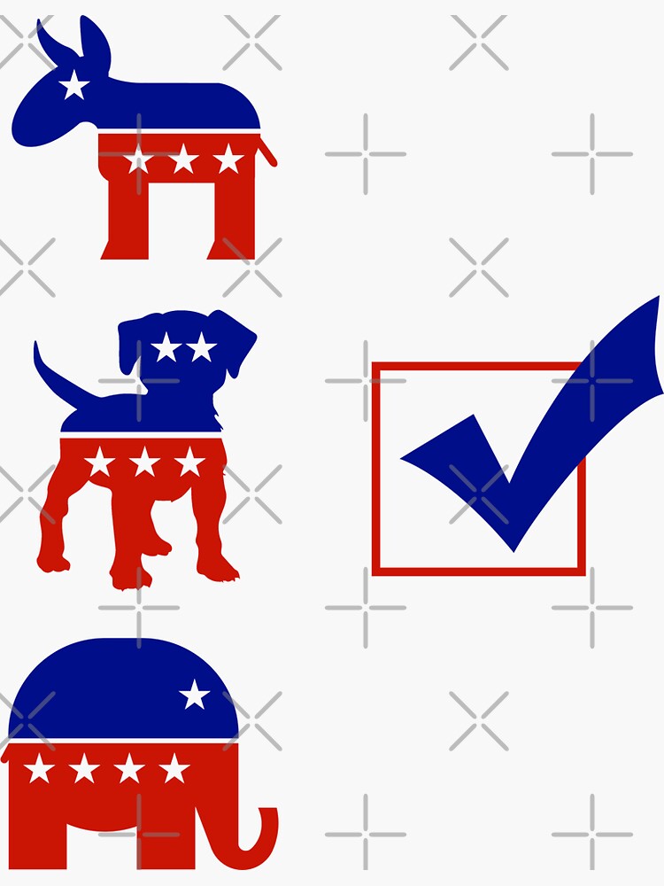 "Voting for the Dog in the Race" Sticker for Sale by Beverlytazangel ...