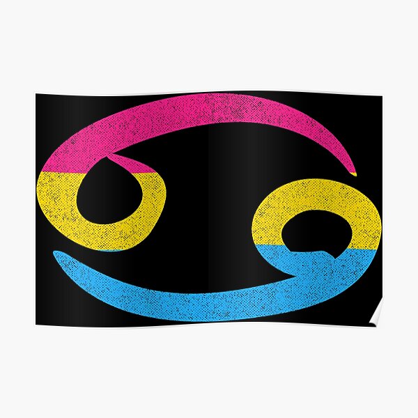 Pansexual Cancer Pride Flag Zodiac Sign Poster By Valador Redbubble