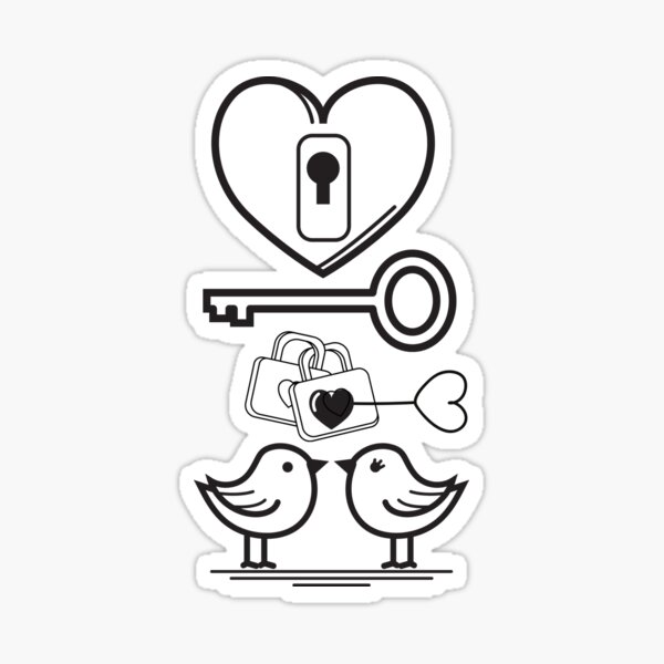 "Love lock and key" Sticker for Sale by Vusky | Redbubble