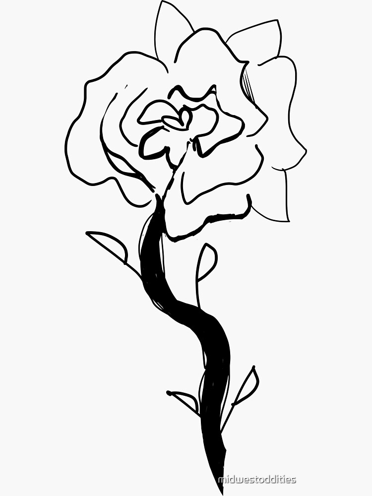 "Flower Outline" Sticker for Sale by midwestoddities | Redbubble