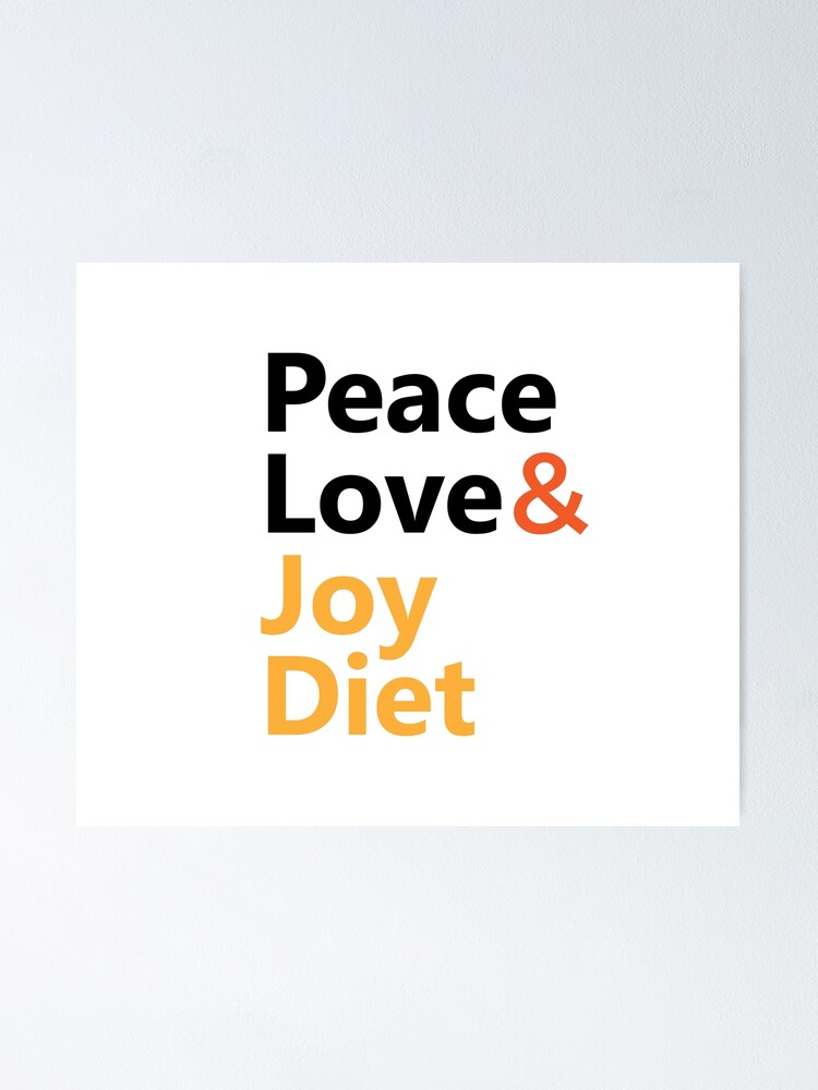 "Love Peace & Joy Diet for Helthy Text Base Design Yellow Colour ...