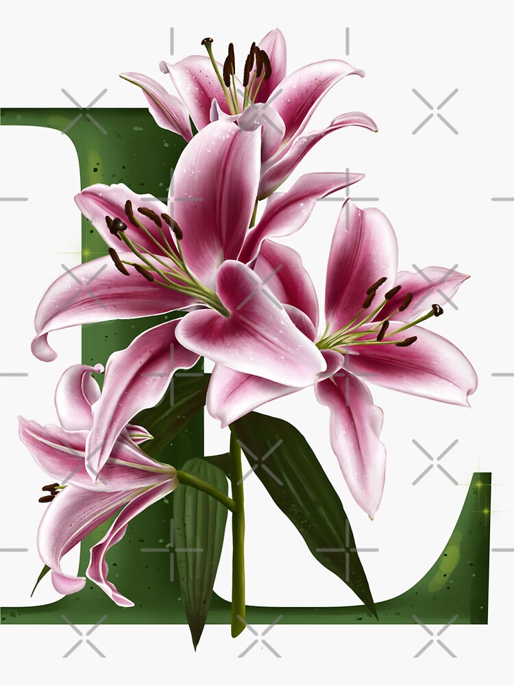 "The letter L. Lily. Flower alphabet." Sticker for Sale by ...