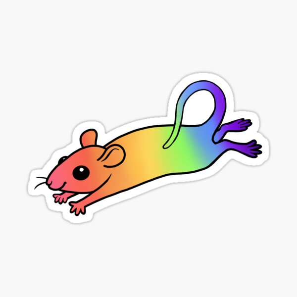 "Rainbow Rat" Sticker by geneve | Redbubble