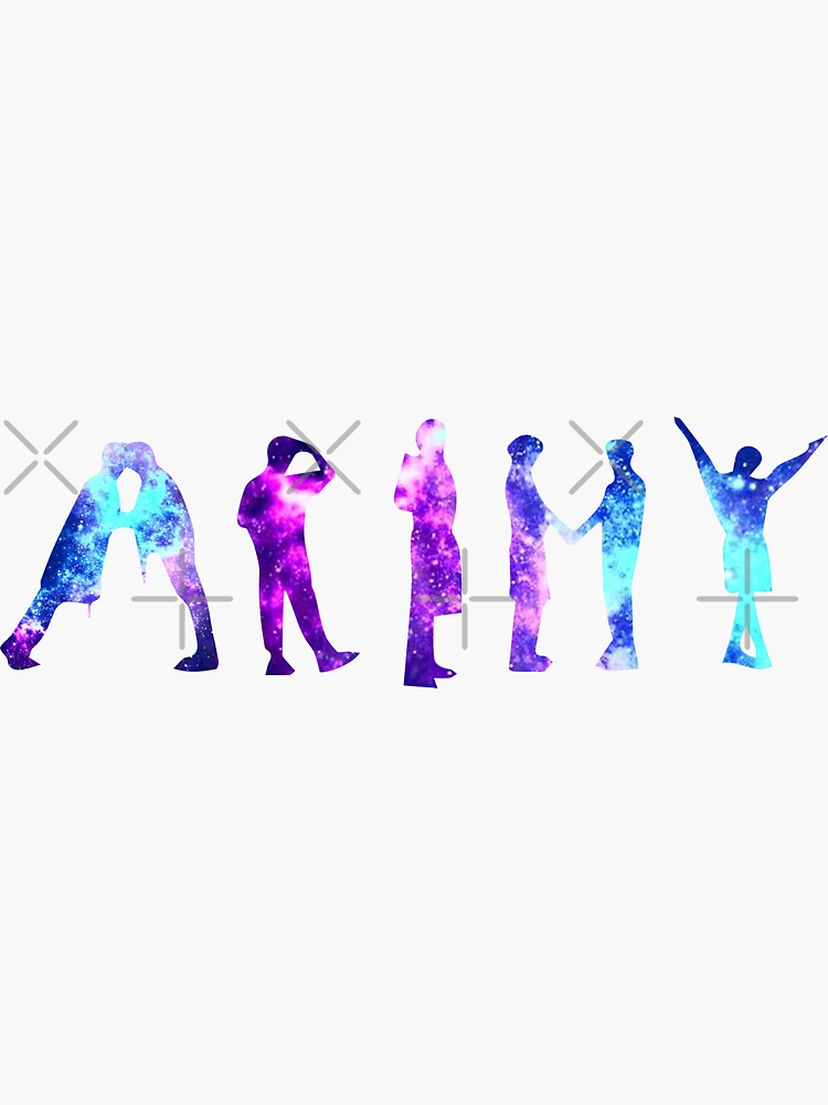 "Butter ARMY Galaxy sign silhouette, Butter Galaxy illustration Sticker ...