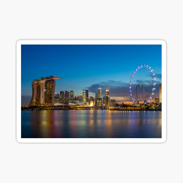 "Sunset at Marina Bay Area, Singapore" Sticker for Sale by OliverTLChan ...