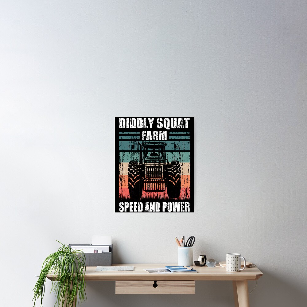 Diddly Squat Farm Speed And Power Tractor Farmer Vintage Poster By