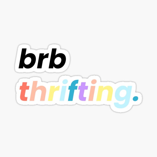 "brb thrifting pastel rainbow sticker" Sticker for Sale by rl2020 ...