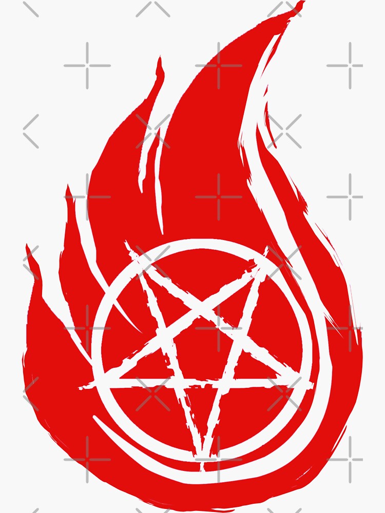 Pegatina «Pentagrama Satanic Fire» de Kolsab | Redbubble