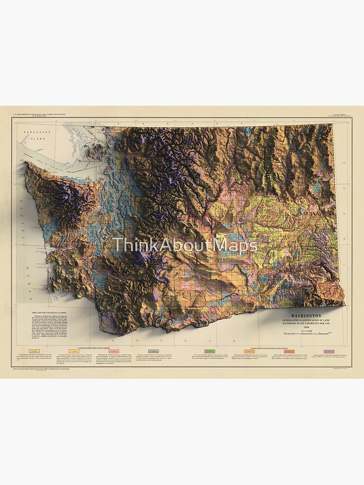 "1949 Washington Soil Map digitally-rendered" Art Print by ...