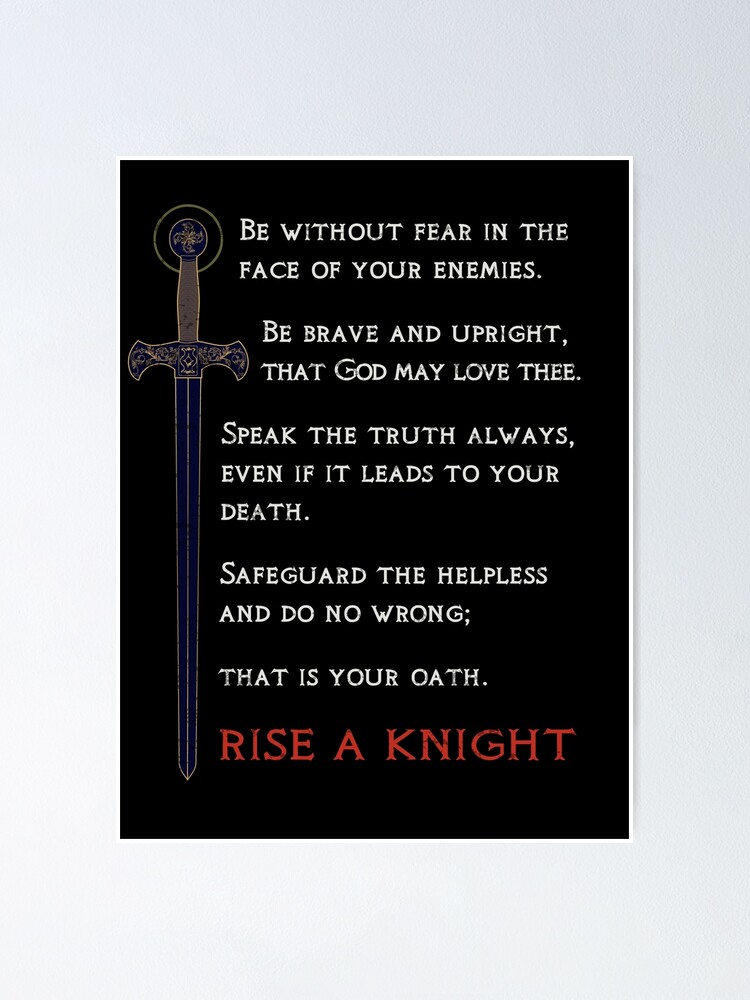 "KINGDOM OF HEAVEN, RISE A KNIGHT OATH" Poster for Sale by Madjack66 ...