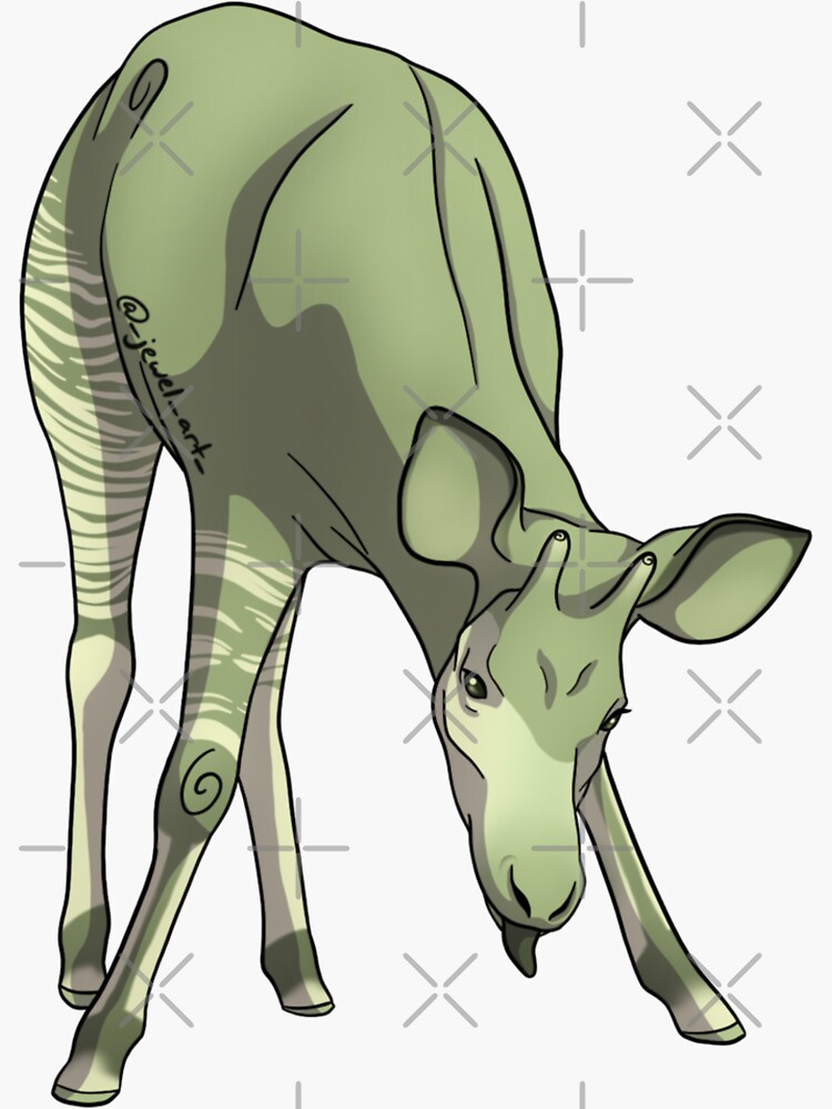 "Green Okapi" Sticker for Sale by -Jewel-Art- | Redbubble