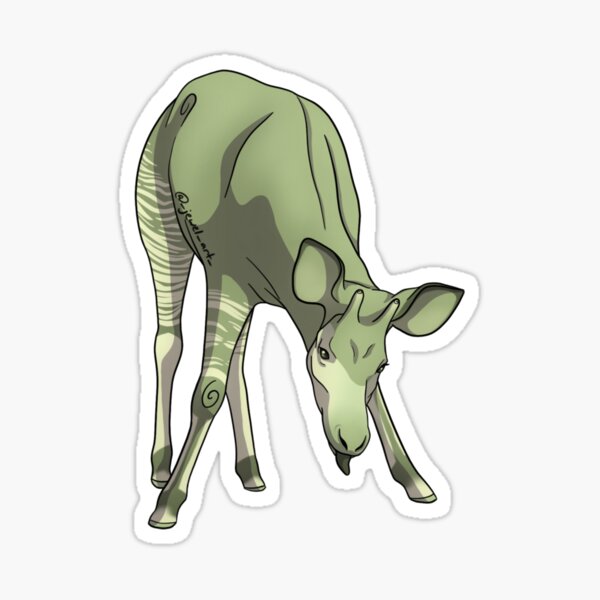 "Green Okapi" Sticker for Sale by -Jewel-Art- | Redbubble