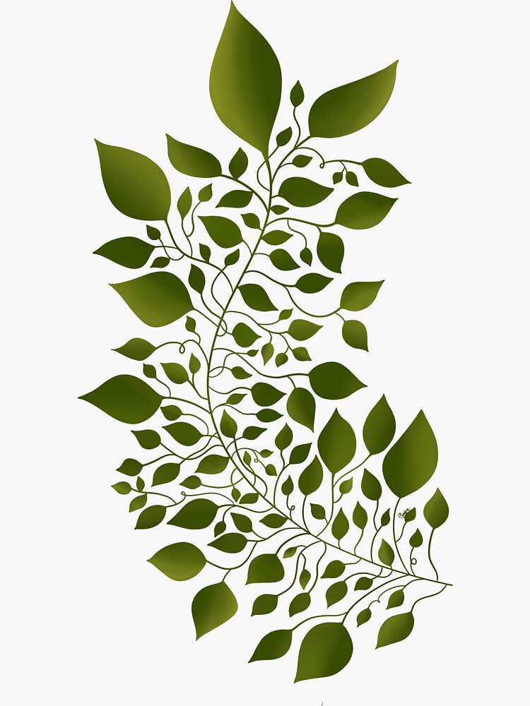 "Greenery Strand" Sticker by escape-pod-art | Redbubble