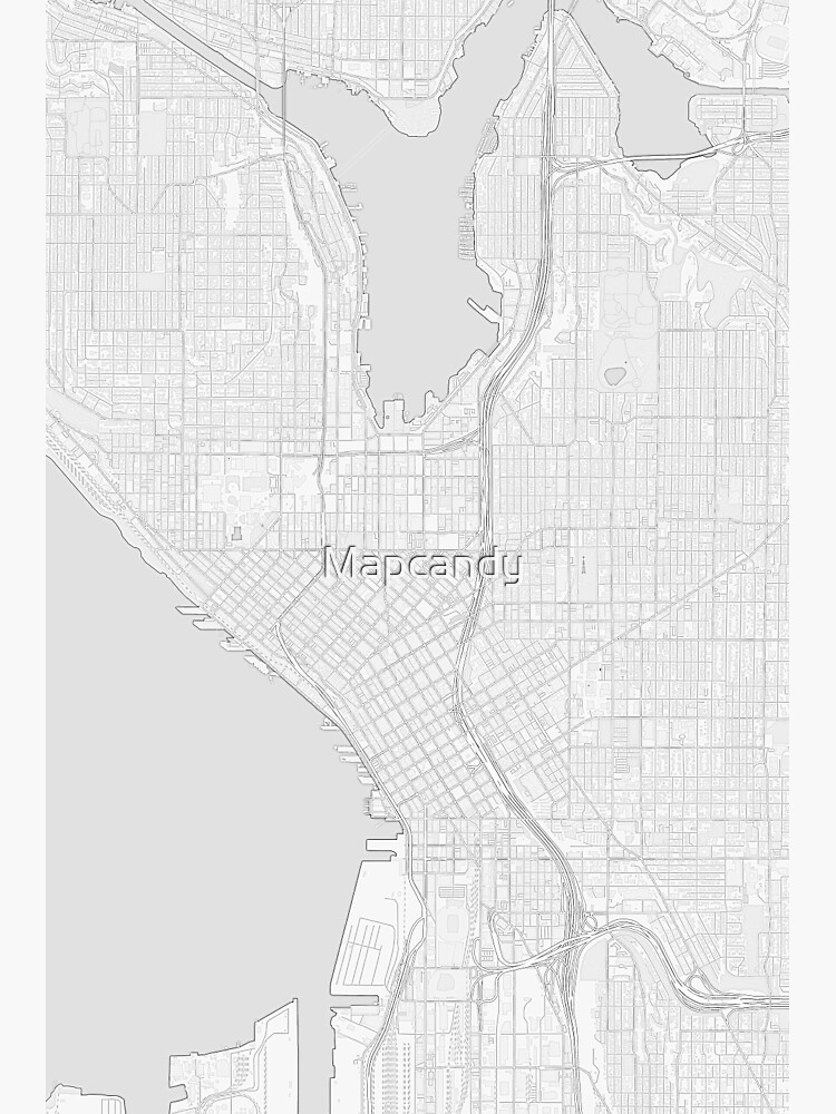 "Simple map of Seattle city center" Art Print for Sale by Mapcandy ...