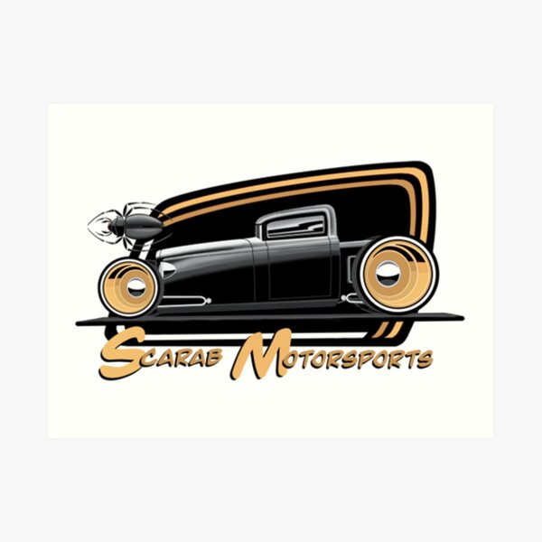 "Rat Rod Scarab Motorsports Rat Rod Logo" Art Print for Sale by ...